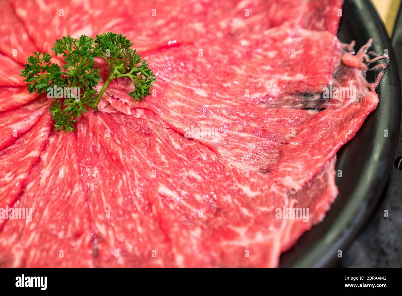 Raw Beef meat set ready to cook Shabu shabu and sukiyaki Stock Photo ...