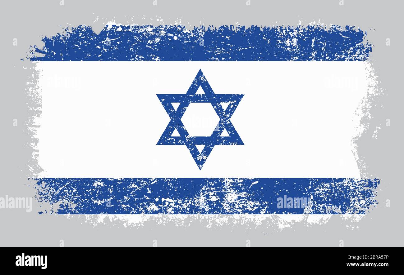 Vector illustration of grunge old distressed flag of Israel isolated on ...