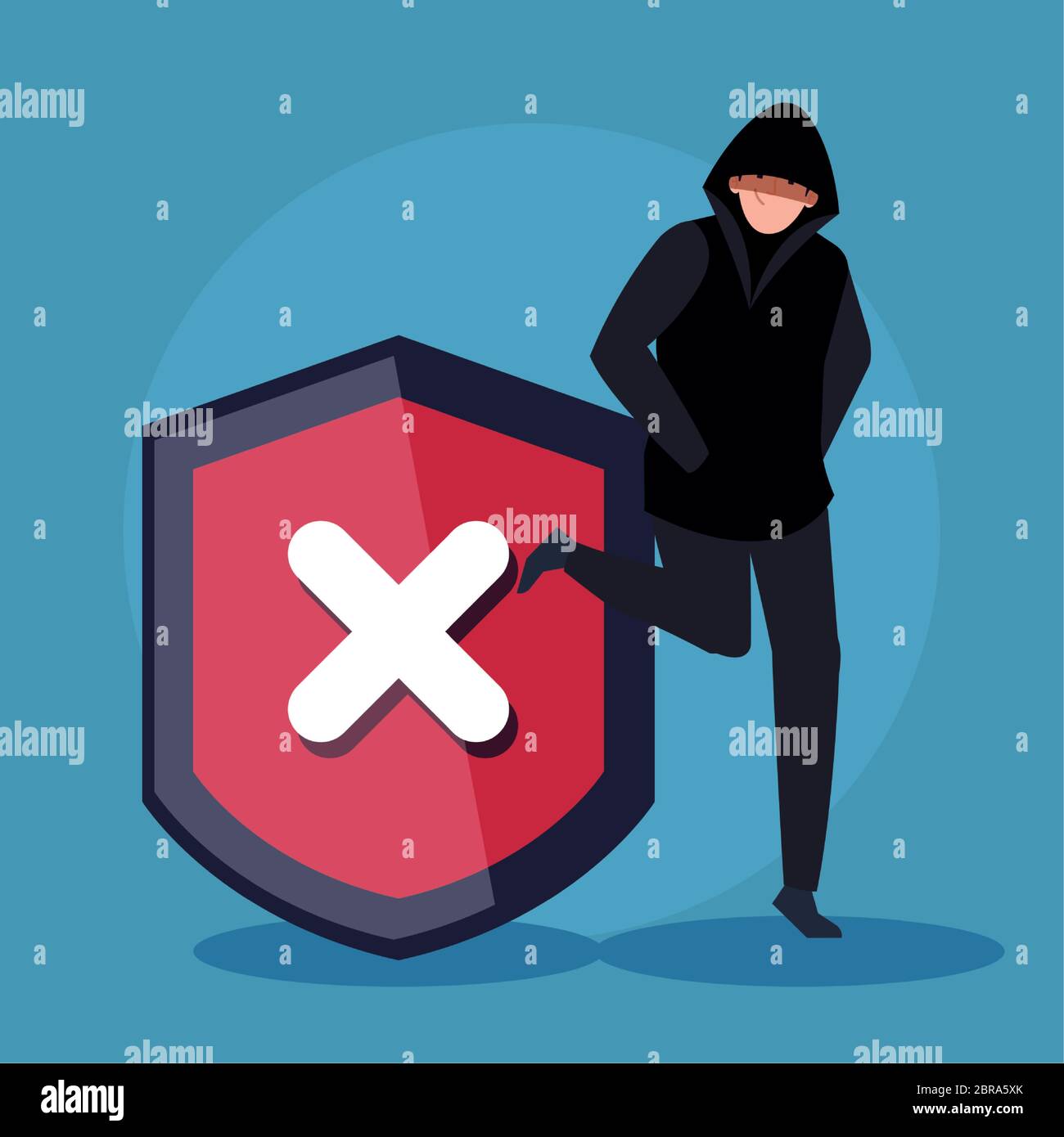 hacker person and shield icon Stock Vector Image & Art - Alamy