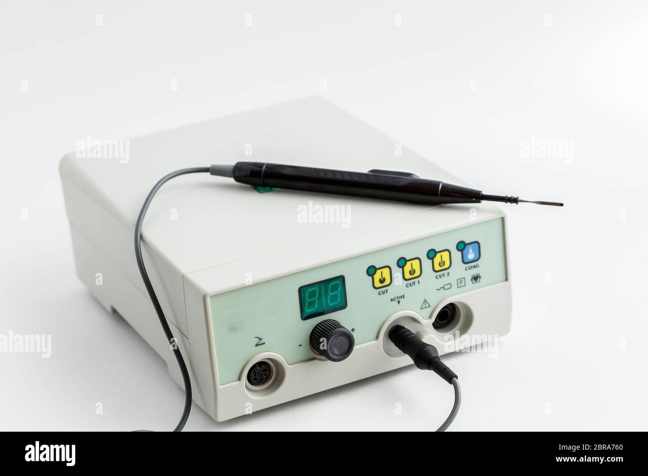 Vintage coagulator. device for surgical operations on white isolated ...