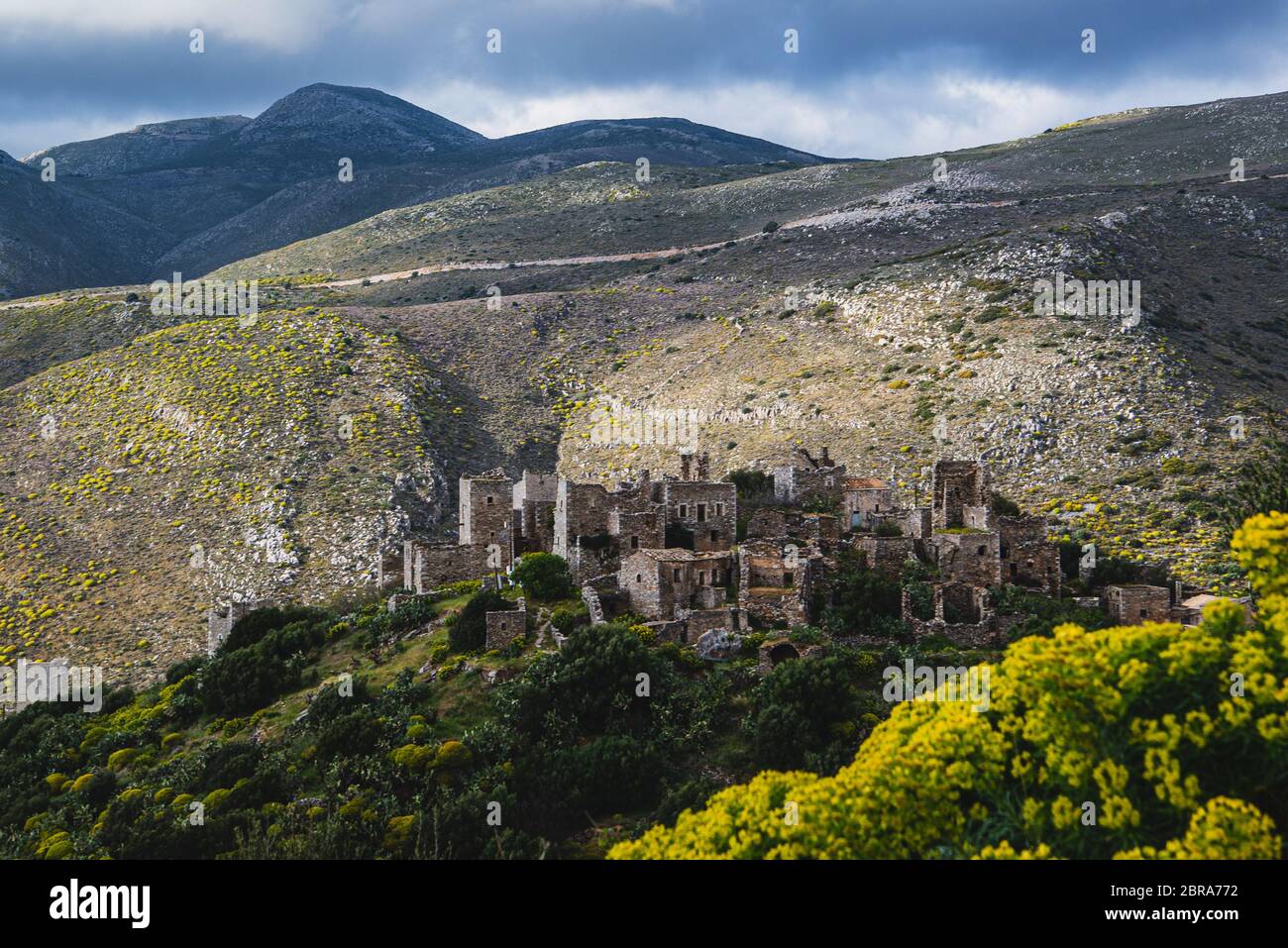 Greece Vatheia village. Architectural and historical old traditional ...