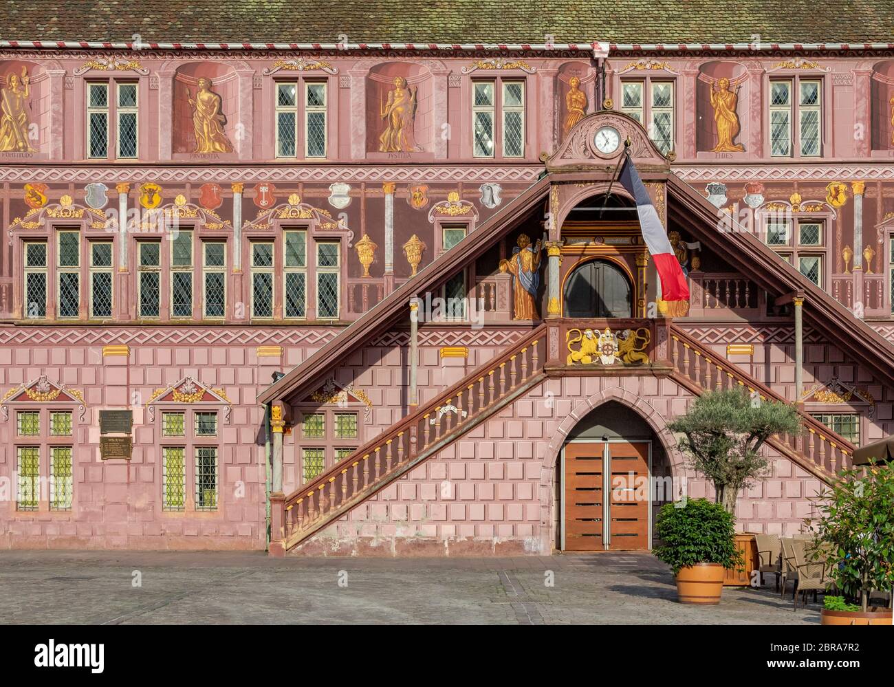 architectural detail of Mulhouse, a city in the Alsace region in France ...