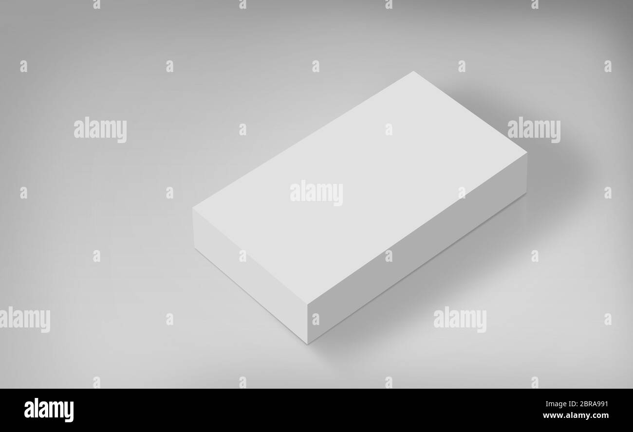 3D White Box on Ground, Mock Up Template Ready For Your Design ...