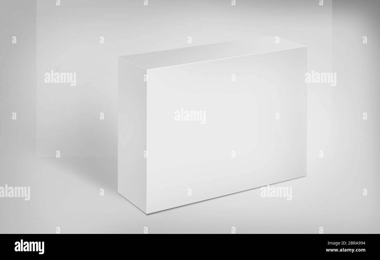 3D White Box on Ground, Mock Up Template Ready For Your Design ...