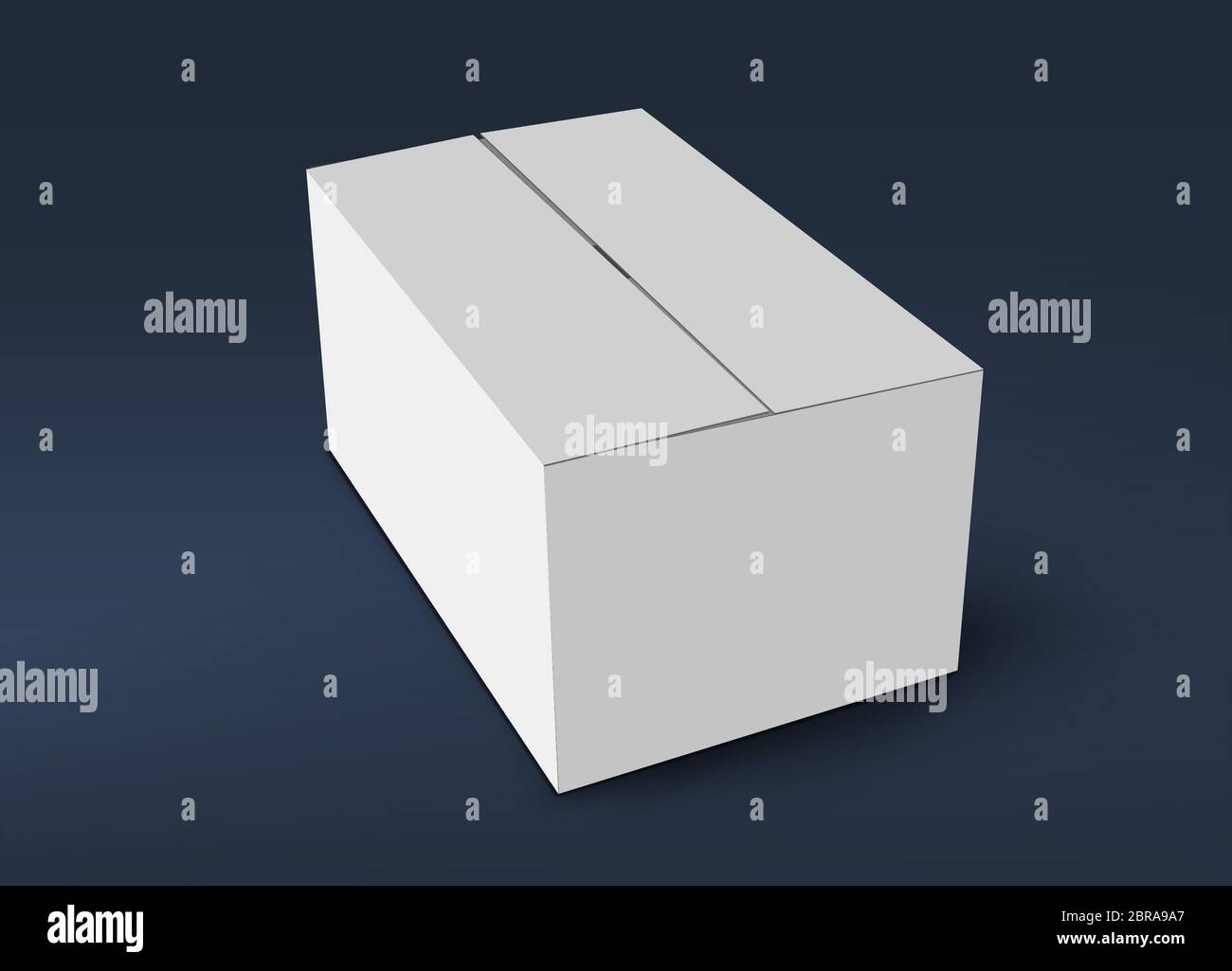 3D white box on ground, mock up template ready for your design Stock ...