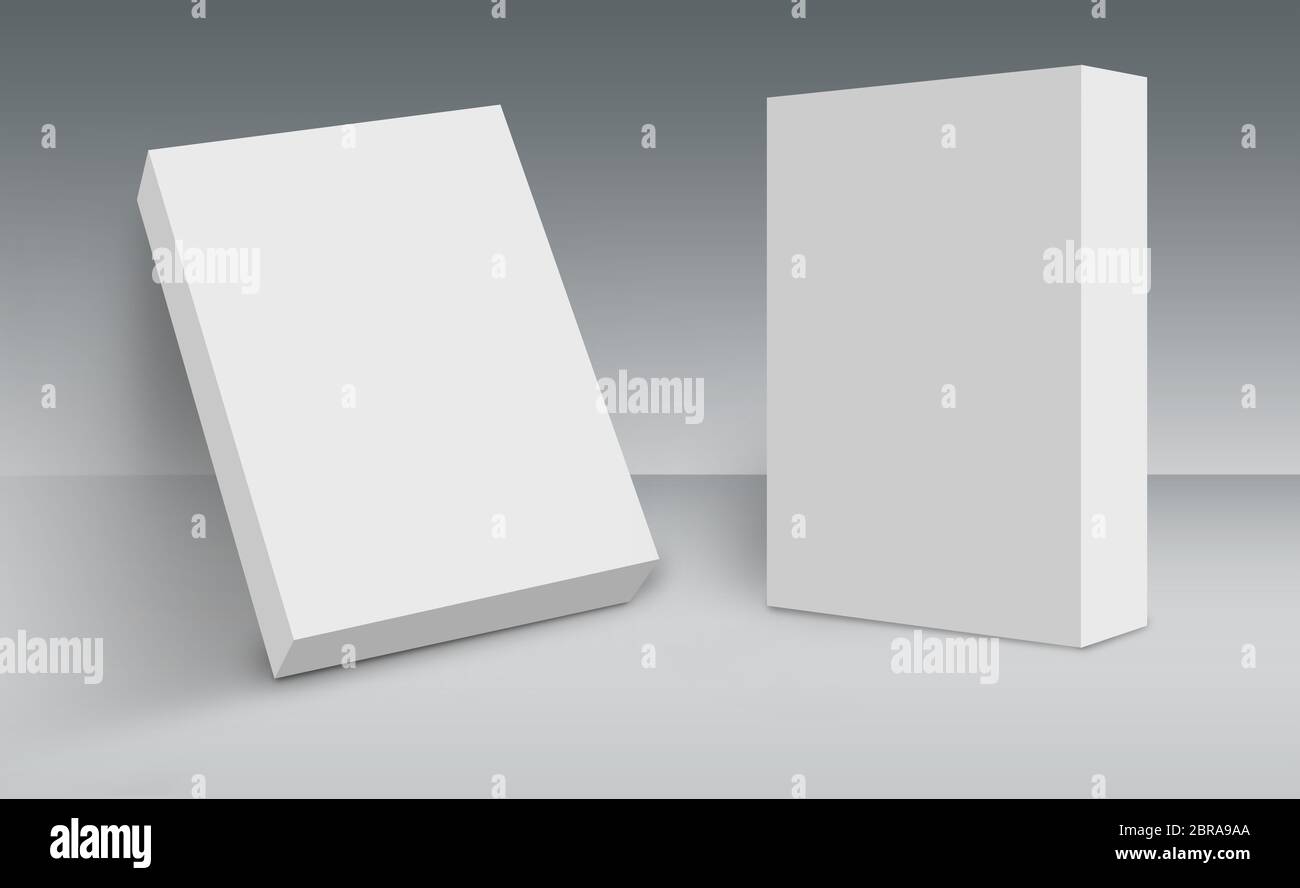 3D White Boxes on Ground, Mock Up Template Ready For Your Design ...