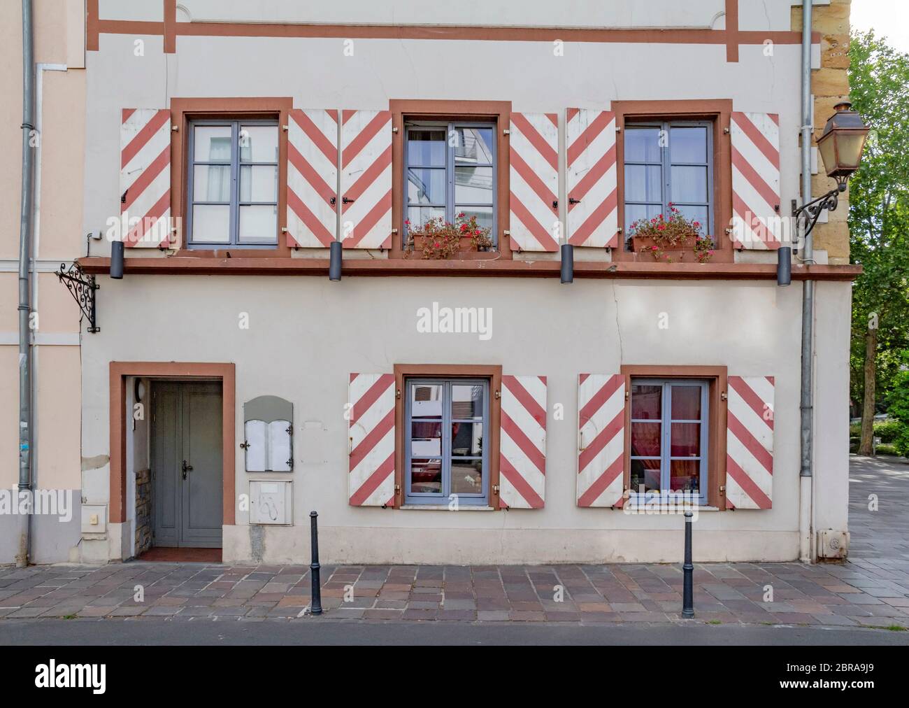 architectural detail of Mulhouse, a city in the Alsace region in France ...