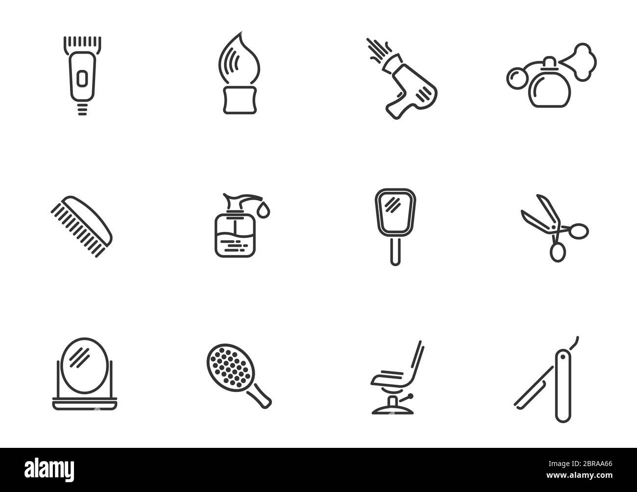 Hair Salon Tools line icons for user interface design Stock Photo - Alamy