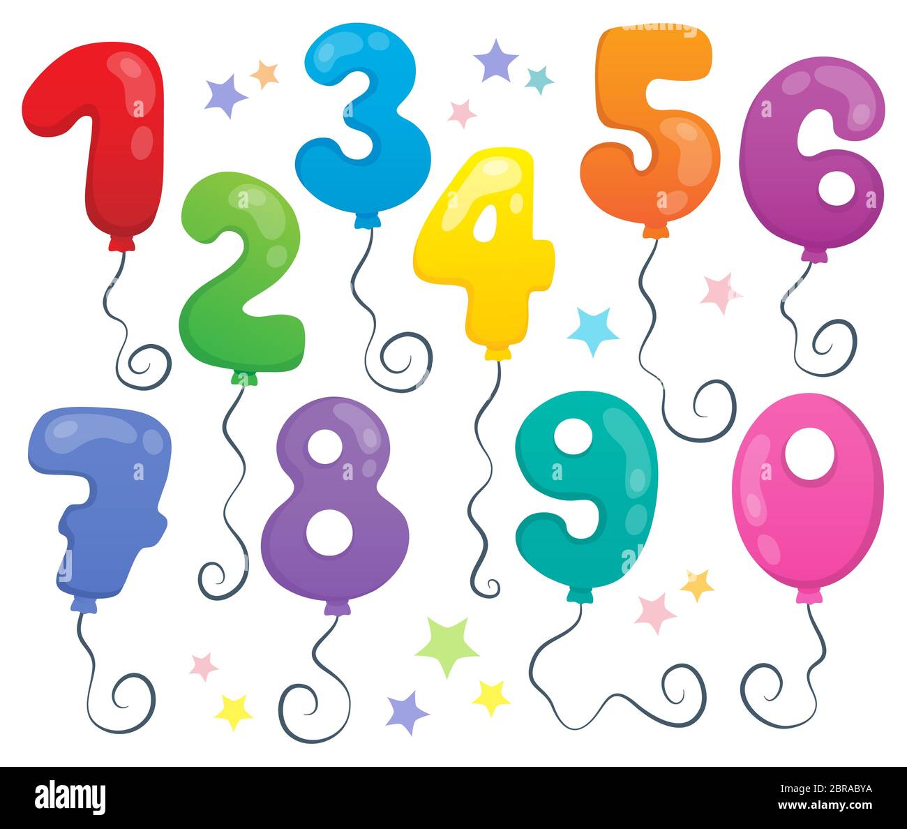 Balloon numbers theme set 2 - picture illustration Stock Photo - Alamy