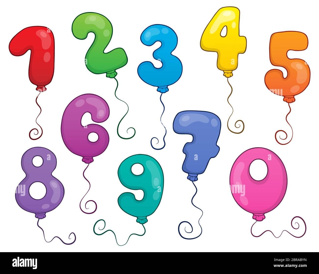 Balloon numbers theme set 1 - picture illustration Stock Photo - Alamy
