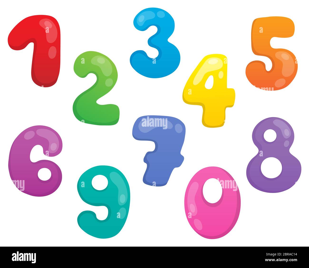 Stylized numbers theme set 1 - picture illustration Stock Photo - Alamy