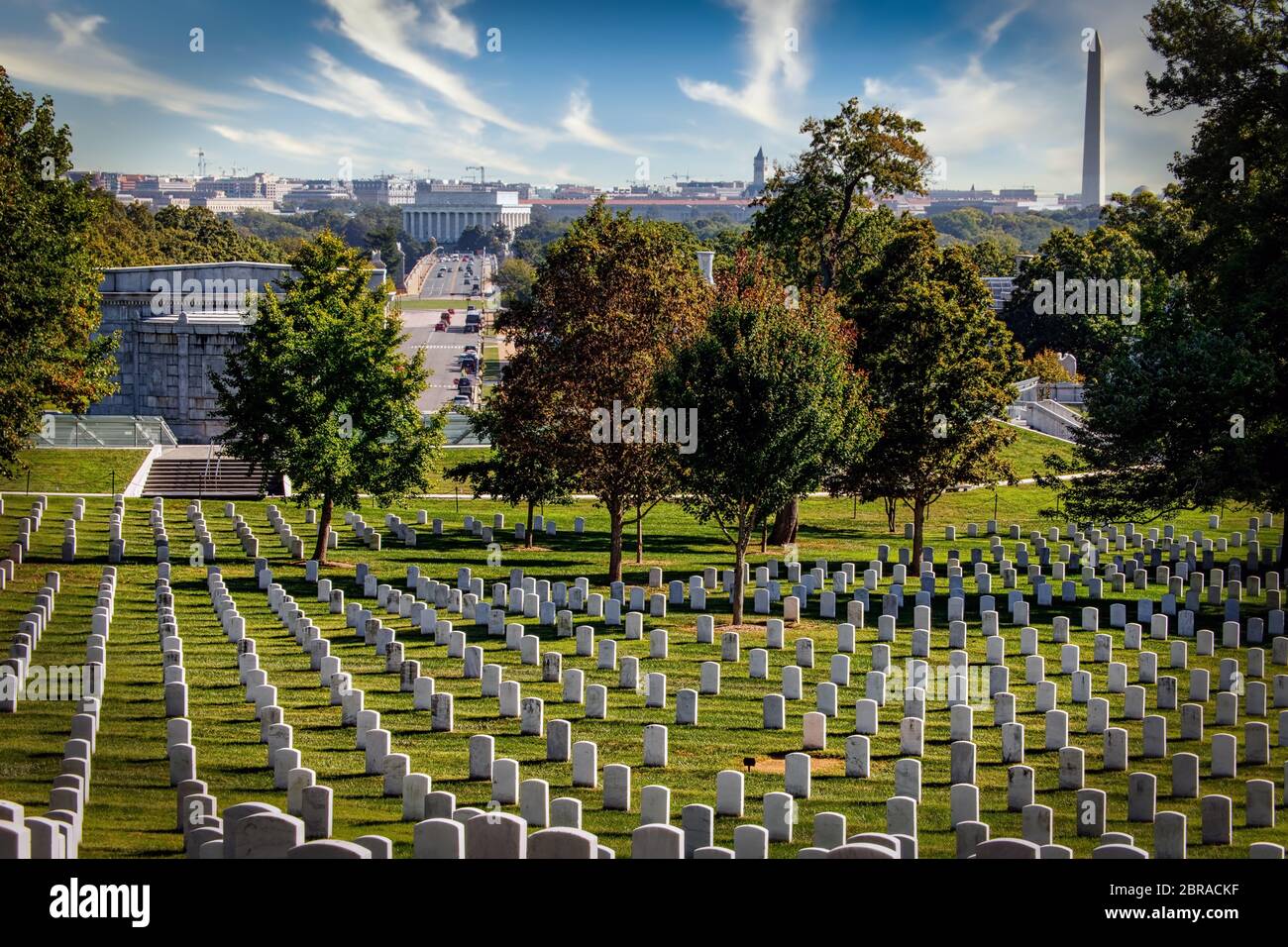 The view of Washington, DC as seen from Arlington National Cemetery ...