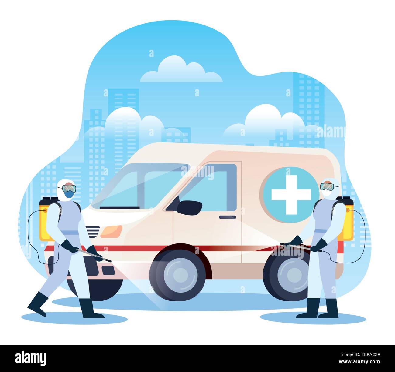 vehicle ambulance disinfectant services for covid 19 disease Stock ...
