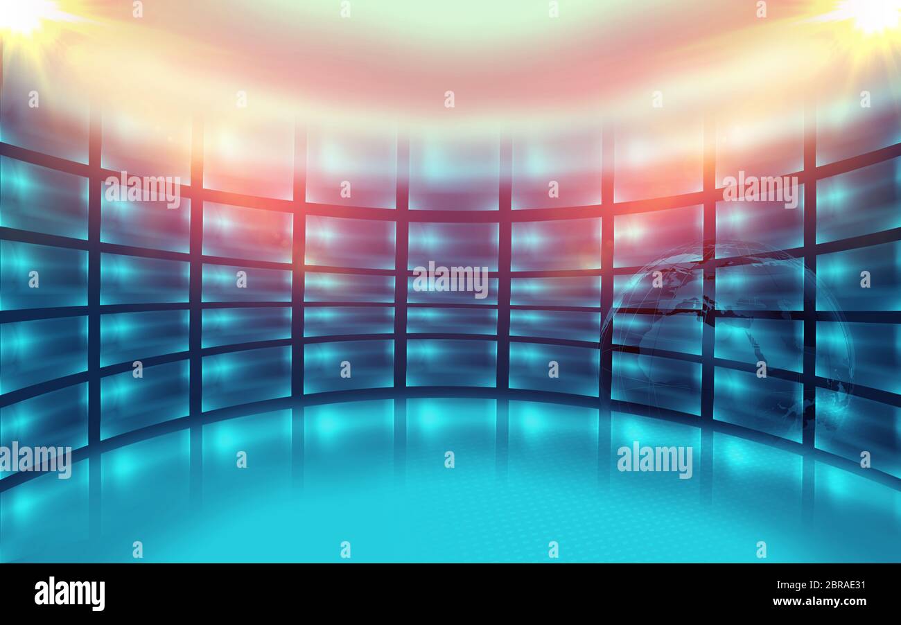 Abstract Empty 3D Studio Space with lens flares, 3d Illustration Stock ...