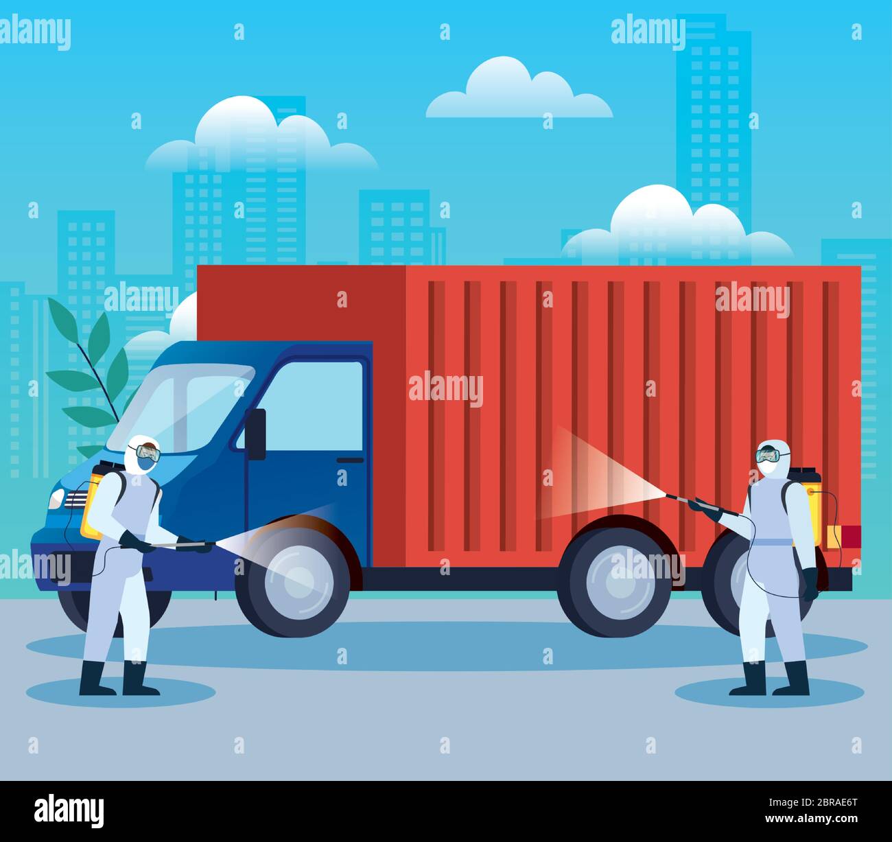 truck disinfectant services for covid 19 disease Stock Vector Image ...
