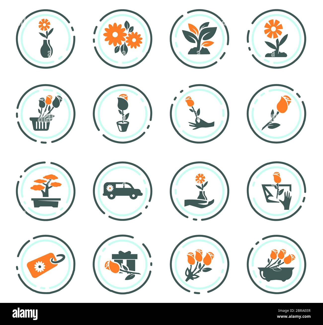 Flower color vector icons for user interface design Stock Photo - Alamy