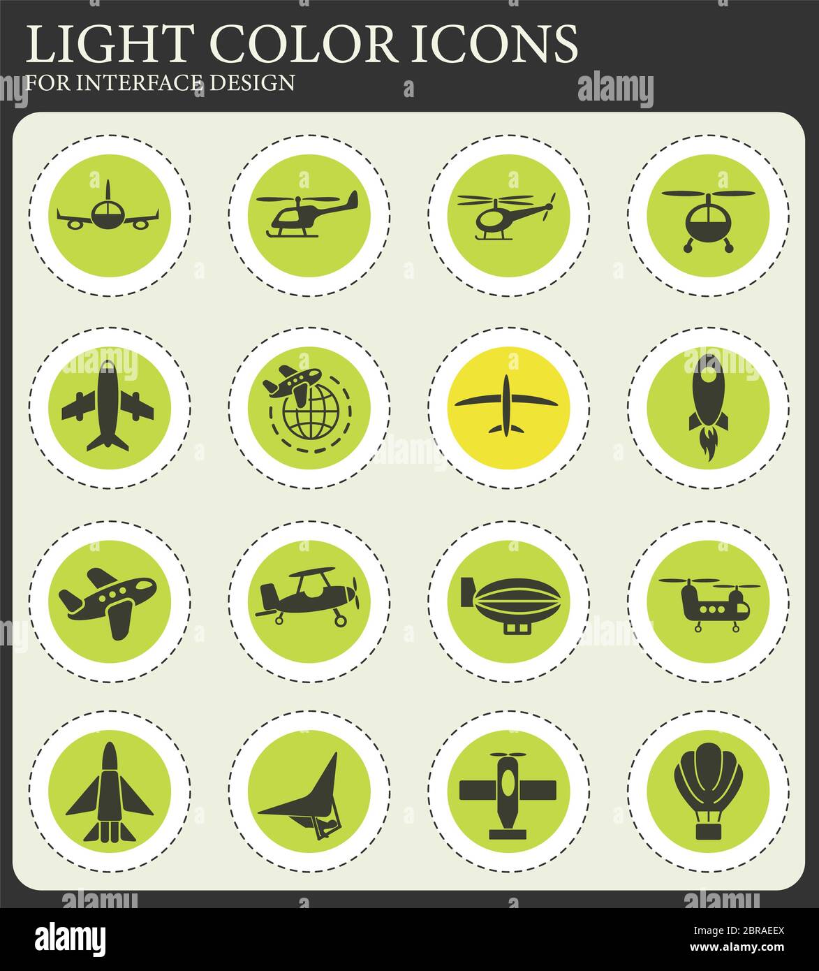 air transport web icons for user interface design Stock Photo - Alamy