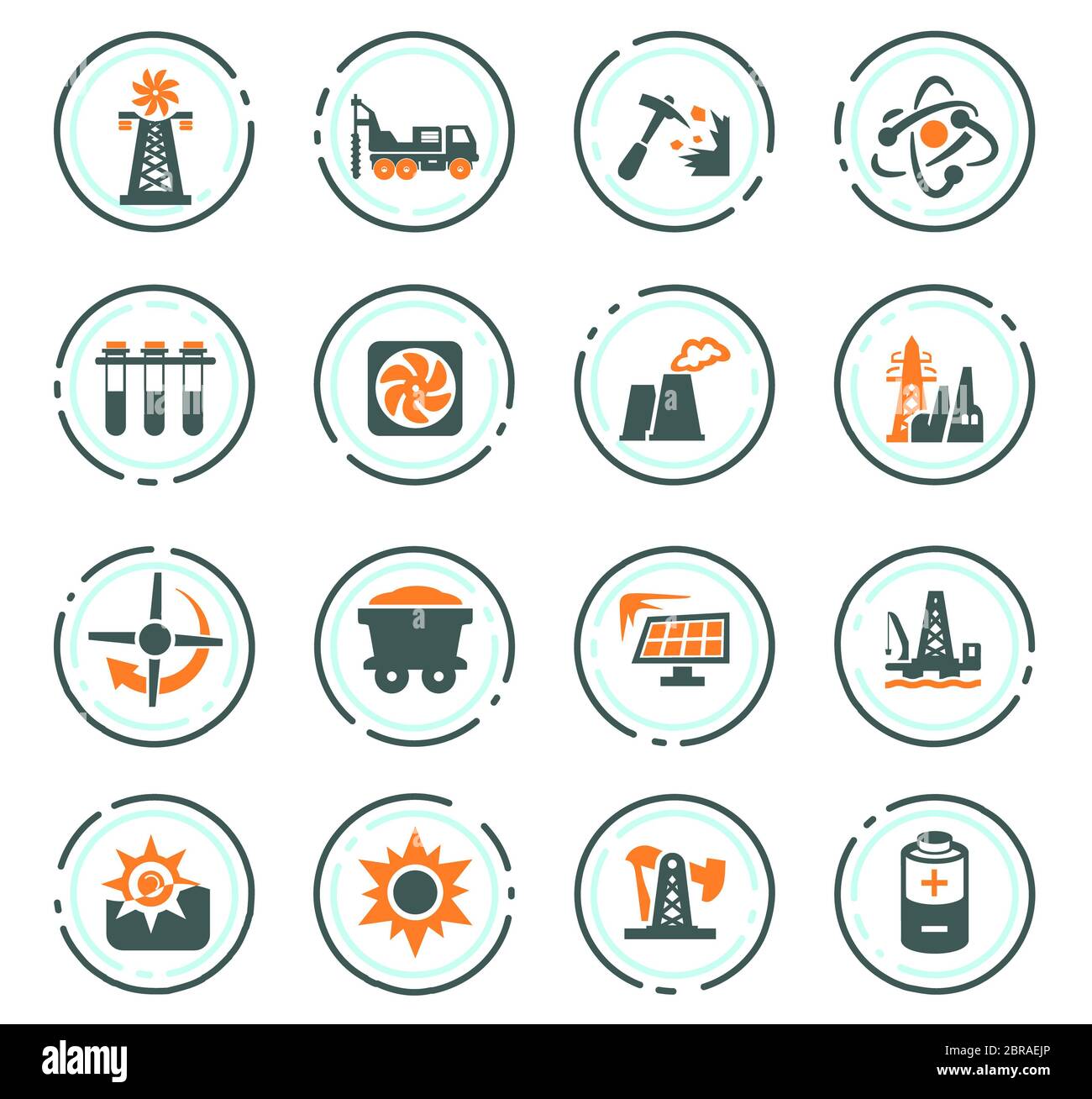 Fuel Power generation vector icons for user interface design Stock ...