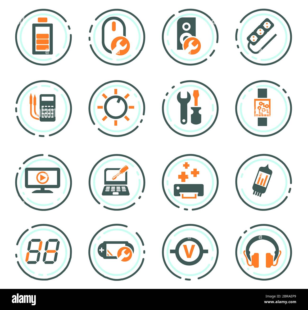 Electronic repair vector icons for user interface design Stock Photo ...