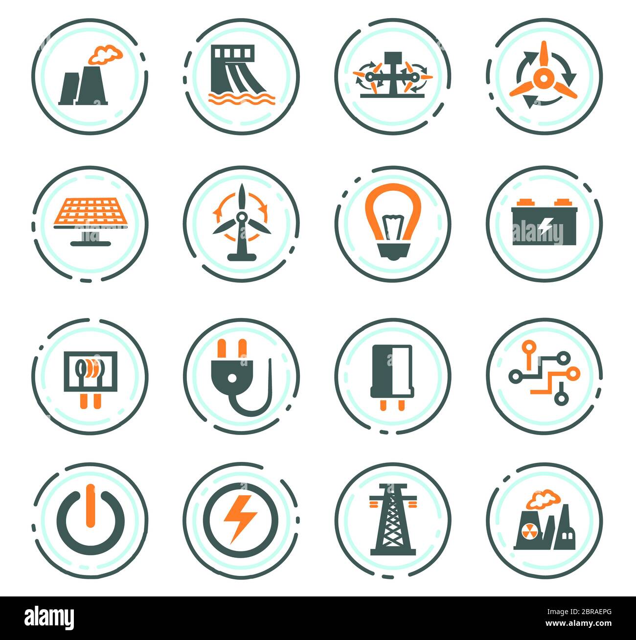 Electricity vector icons for user interface design Stock Photo - Alamy