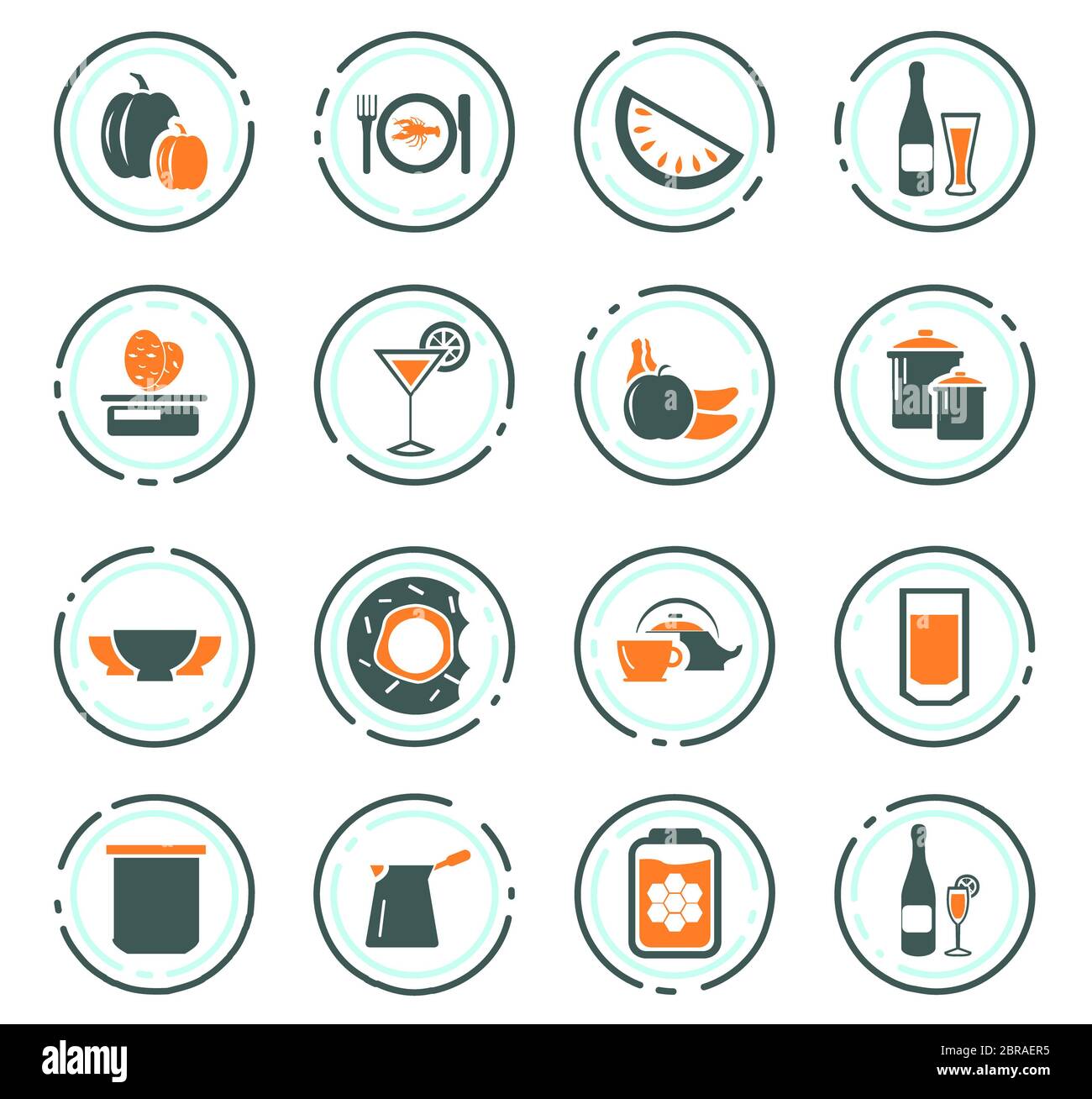 Food and kitchen web icons for user interface design Stock Photo - Alamy