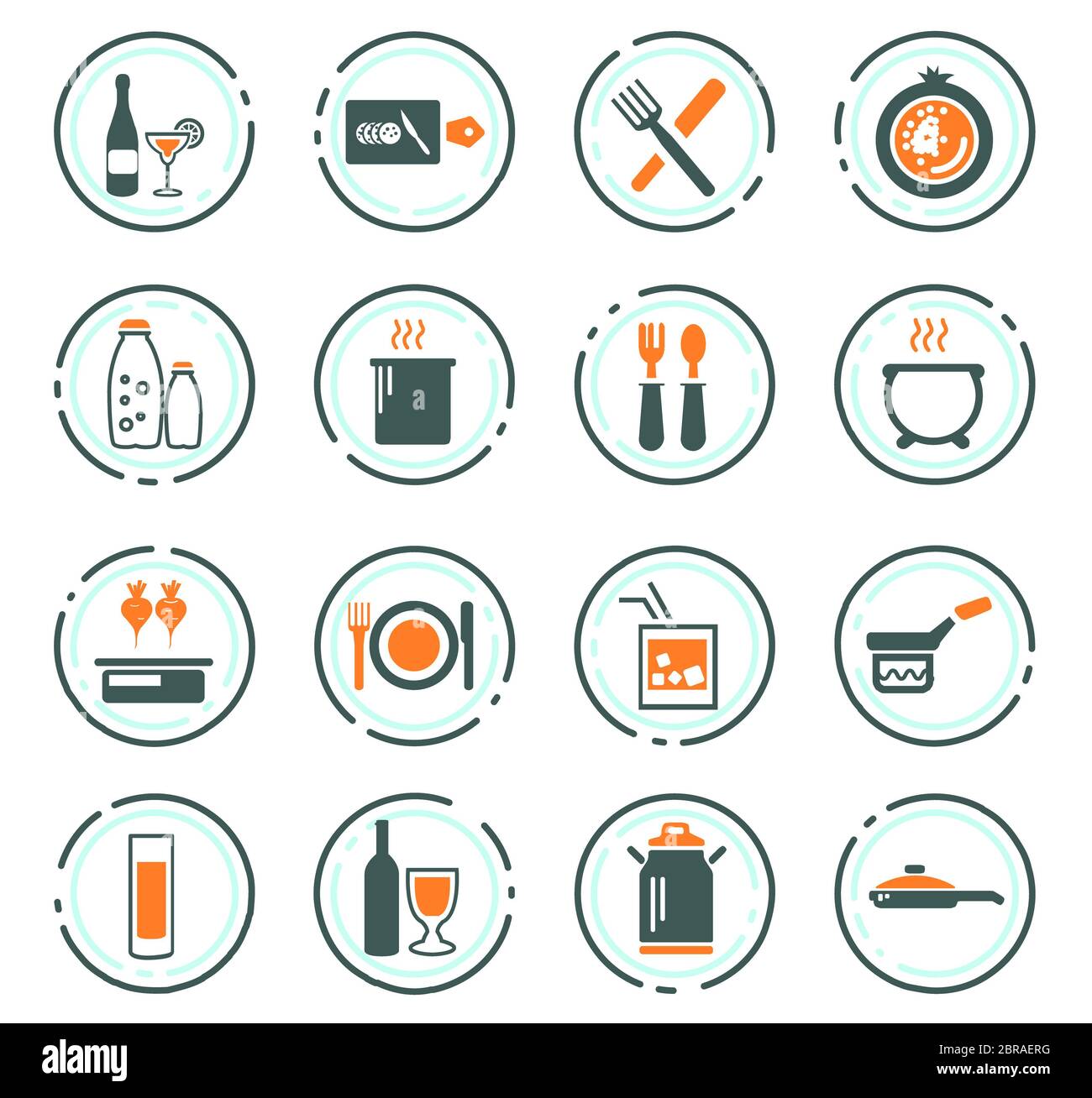 Food and kitchen web icons for user interface design Stock Photo - Alamy