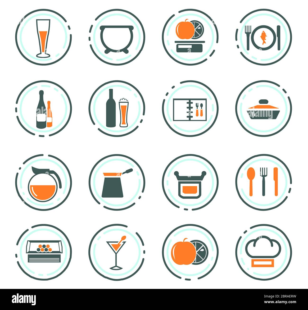 Food and kitchen web icons for user interface design Stock Photo - Alamy