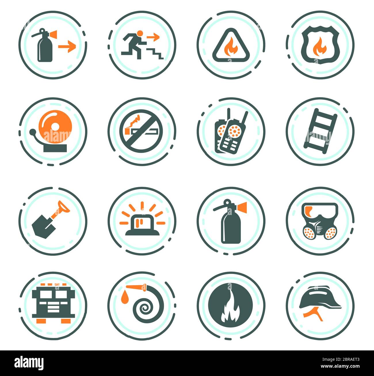 Fire brigade icons set for web sites and user interface Stock Photo - Alamy