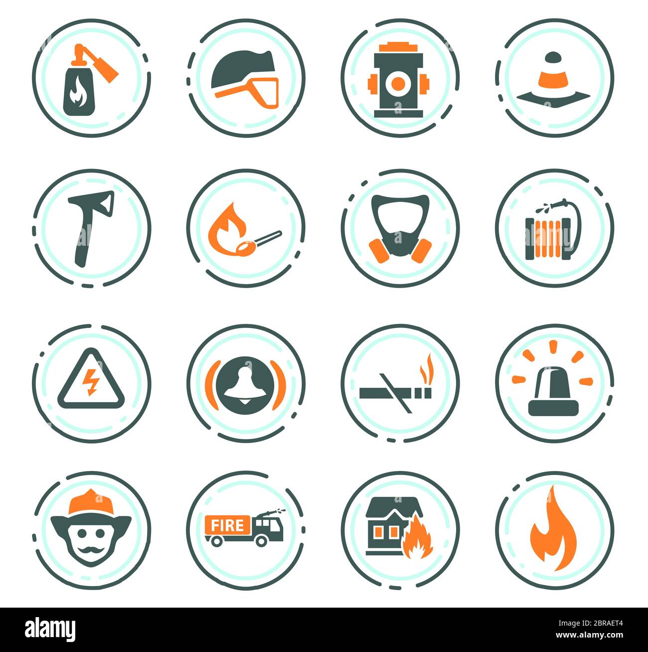 Fire-brigade vector icons for user interface design Stock Photo - Alamy