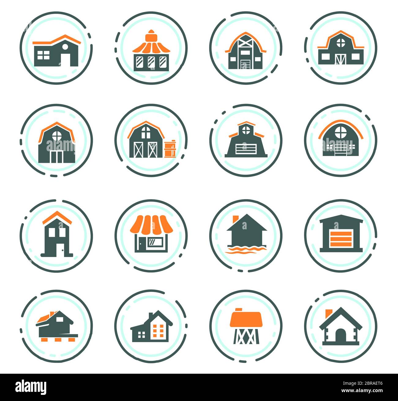 Farm building web icons for user interface design Stock Photo - Alamy