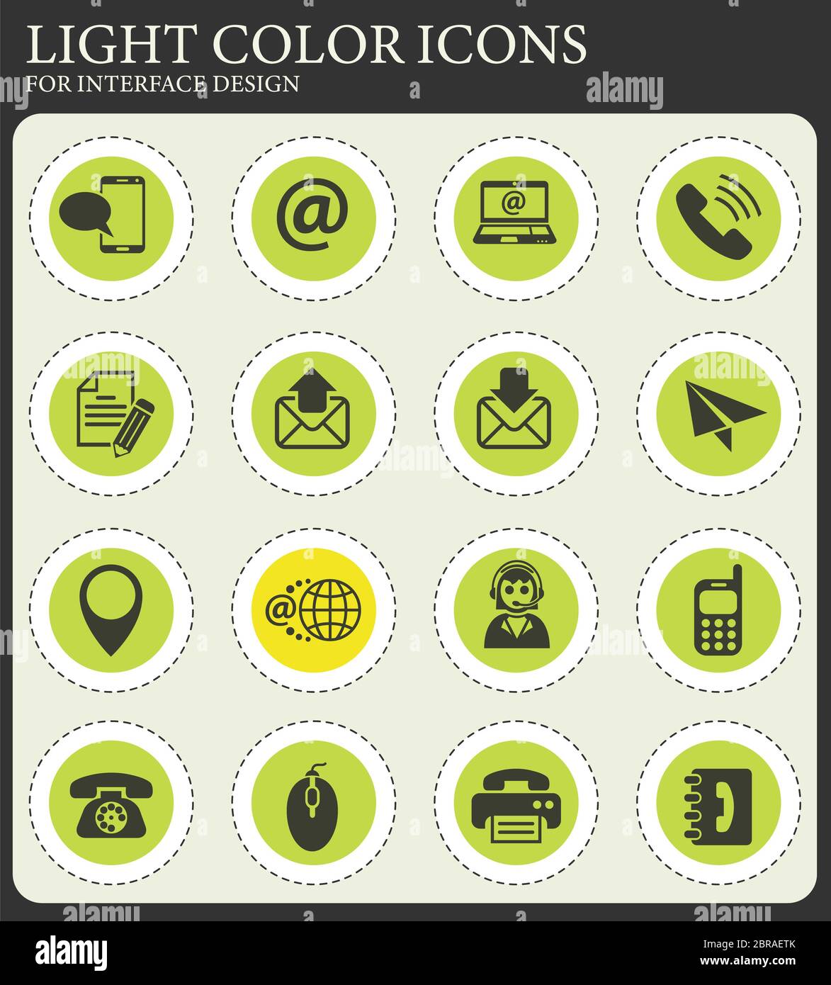contact us web icons for user interface design Stock Photo - Alamy