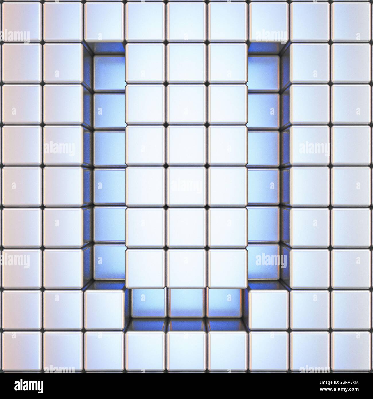 Cube grid Letter U 3D render illustration Stock Photo - Alamy