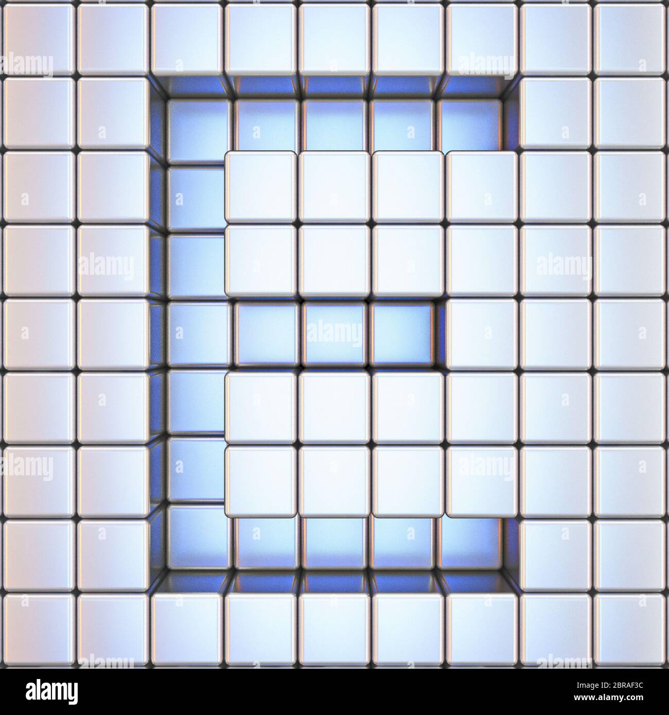 Cube grid Letter E 3D render illustration Stock Photo - Alamy