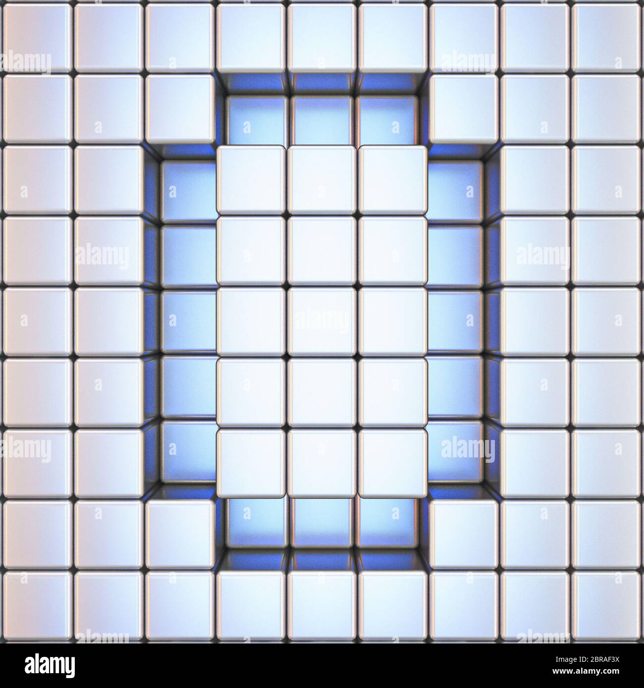 Cube grid Letter O 3D render illustration Stock Photo - Alamy