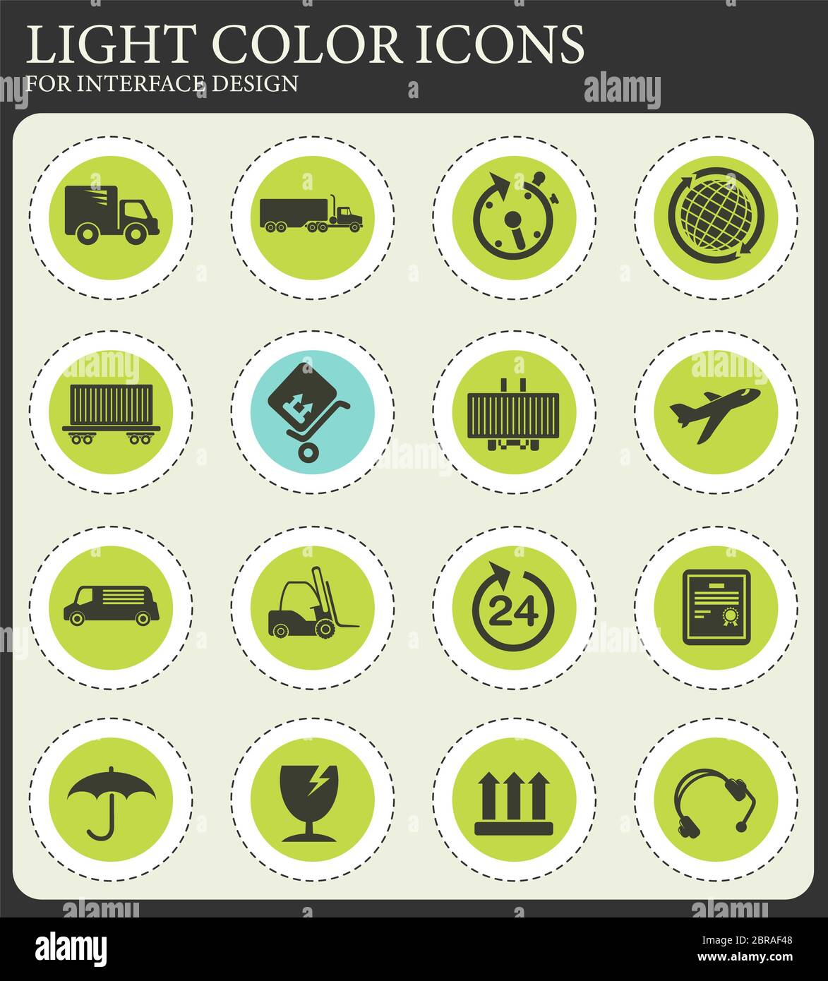 Cargo shipping web icons for user interface design Stock Photo - Alamy