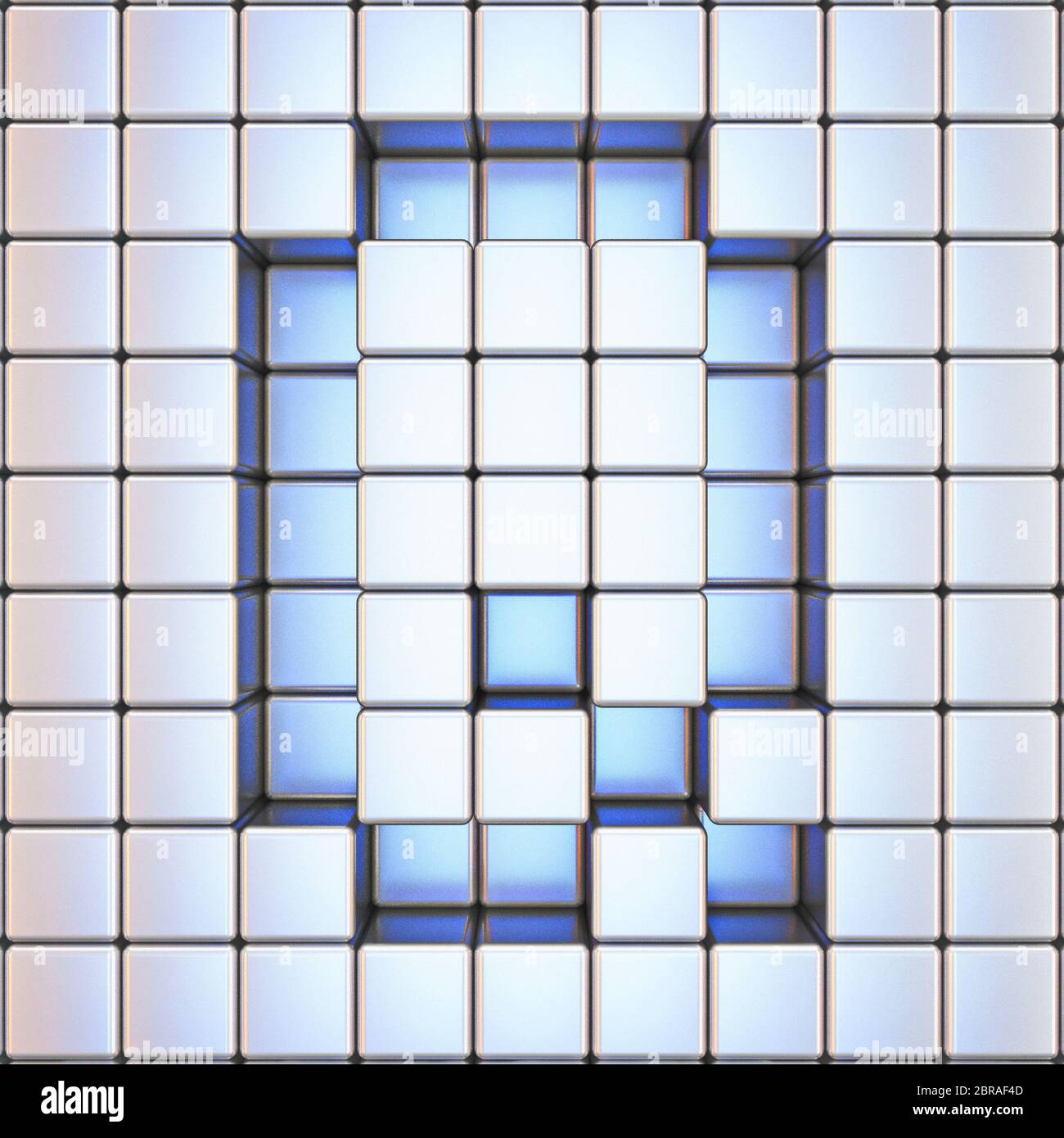 Cube grid Letter Q 3D render illustration Stock Photo - Alamy