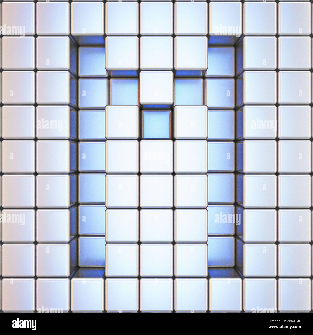 Cube grid Letter M 3D render illustration Stock Photo - Alamy
