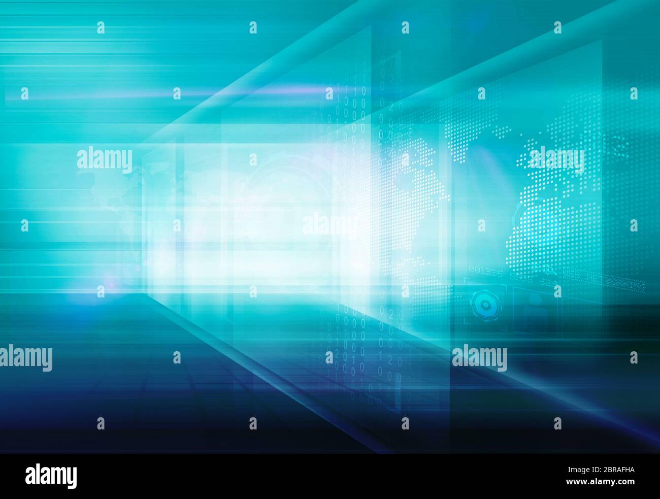 Abstract High Tech 3D Space, Digital Flat Screen Technology Background ...