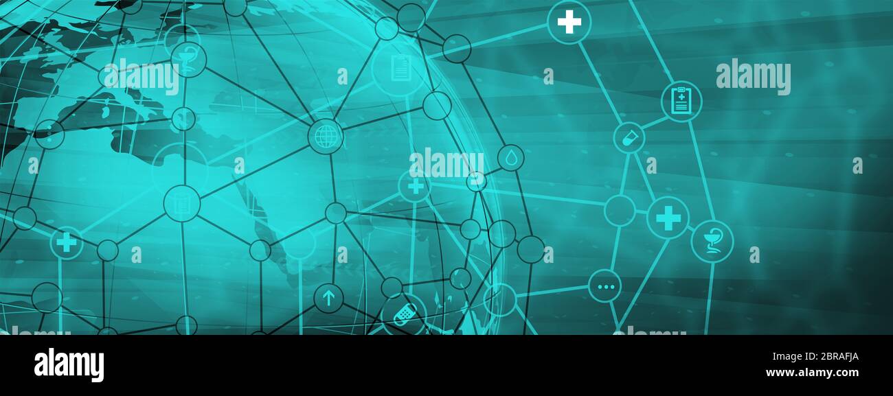 Abstract Worldwide Health Care Background. Illustration of Futuristic ...