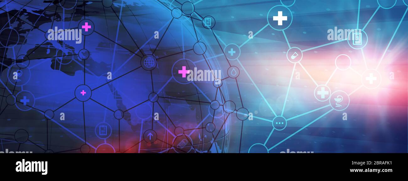 Abstract Worldwide Health Care Background. Illustration of Futuristic ...