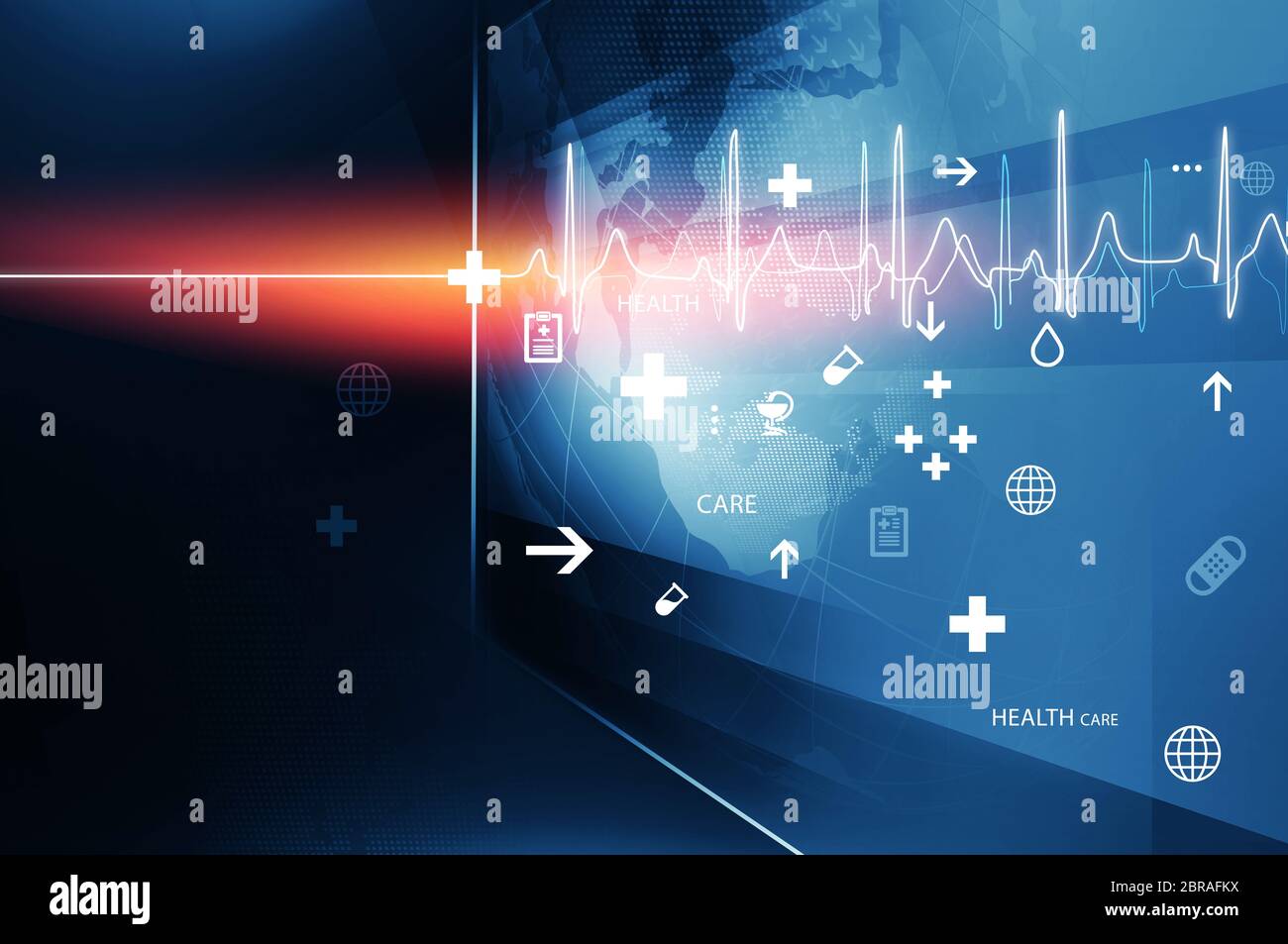 Big Flat Screen With Health Symbols and Heartbeat Diagram, Suitable for ...
