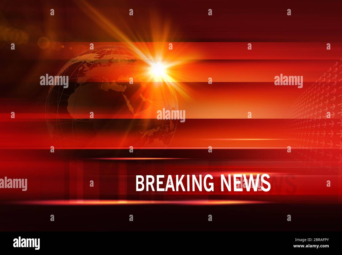 Graphical Breaking News Background with news text, Red Theme Background ...