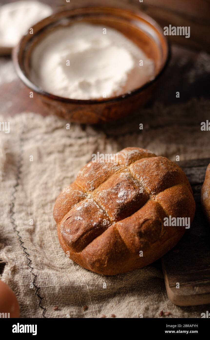 Delicious rye pastry buns, fresh and salty Stock Photo - Alamy