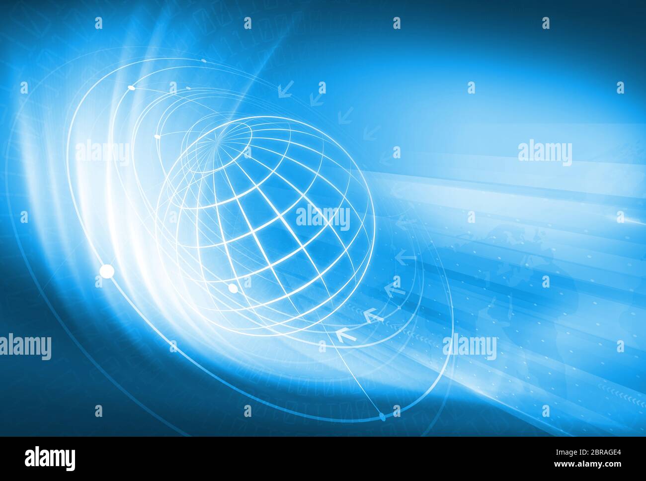 Global Business Background, Multiple Circles Connected by Curves and ...