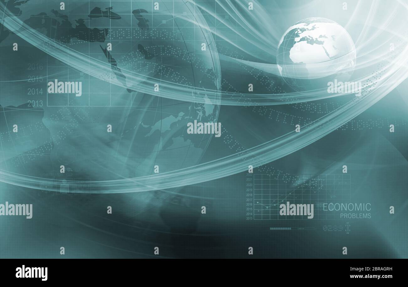 Global Economic Problems with Analytical Graph in Background, Earth ...