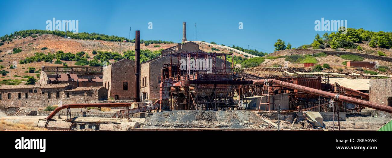Old silver mine factory in Lavrio. The French factory kept at work ...