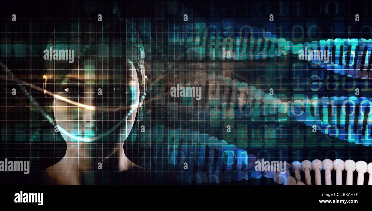 Futuristic Science Background with DNA Sequence Data Stock Photo - Alamy