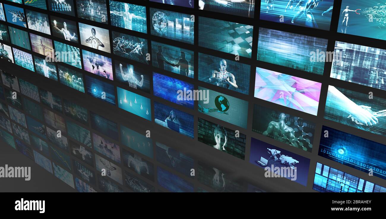 Technology Network System Connection for Entertainment Concept Stock ...