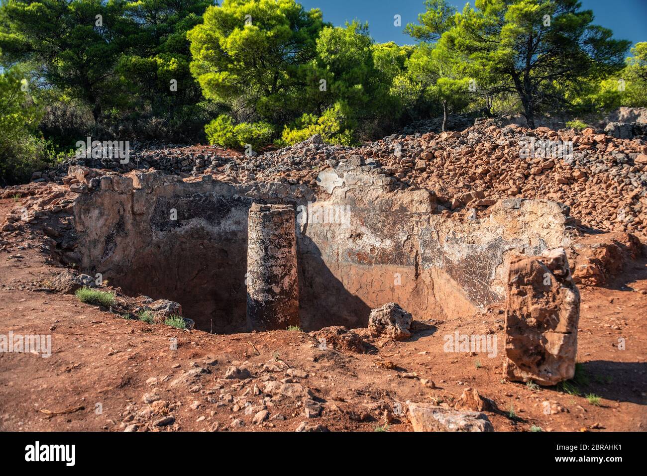 Impressive view on the historical site of Lavrion Ancient Silver Mines ...