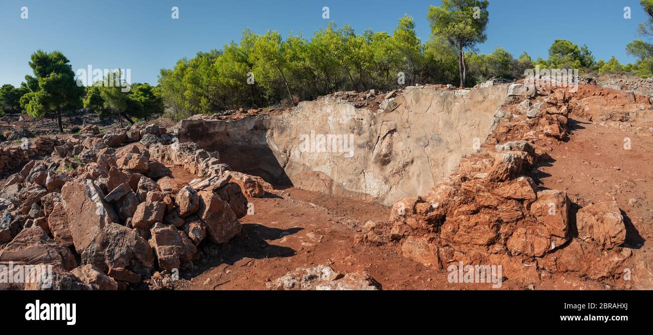 Impressive view on the historical site of Lavrion Ancient Silver Mines ...